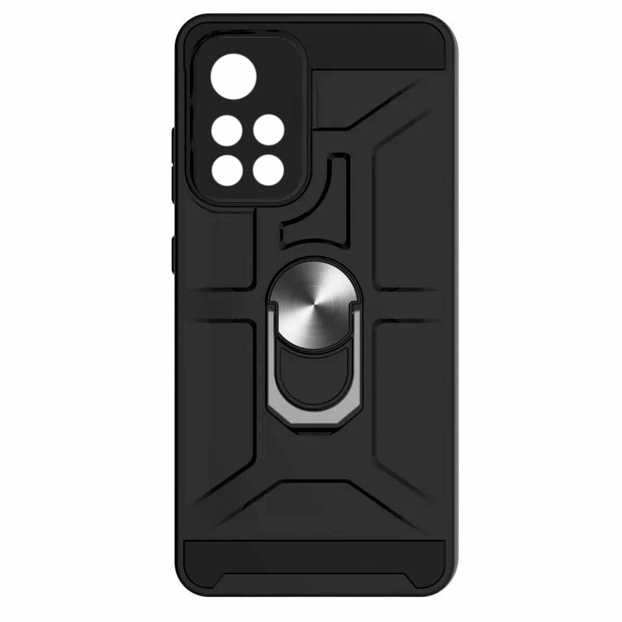 Противоударная накладка Armor Case с кольцом для Xiaomi Note 11 5G / Poco M4 pro 5G черный