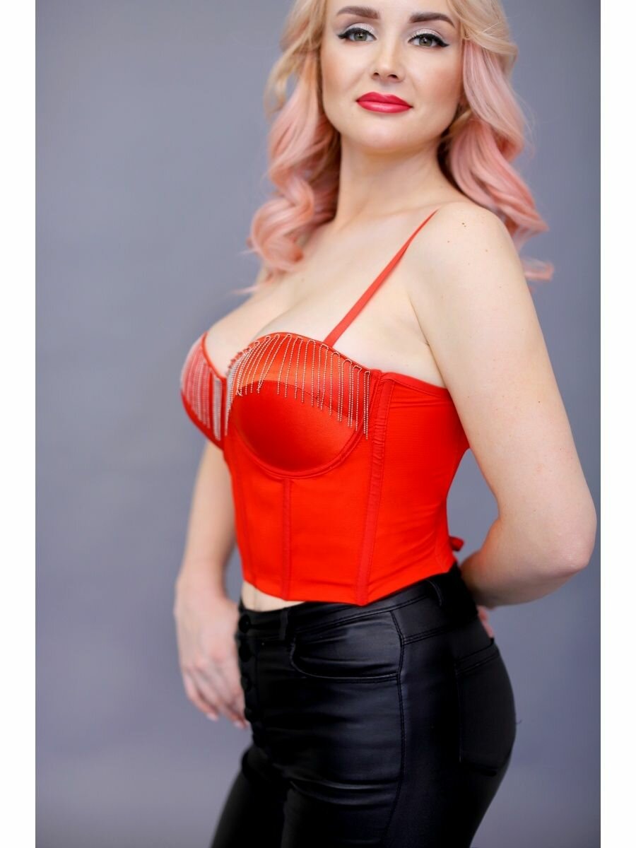 Корсет с чашками, вечерний, с цепочками, идеальное декольте