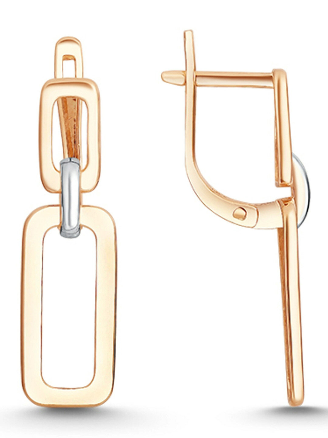 Серьги, красное золото, 585 проба, родирование