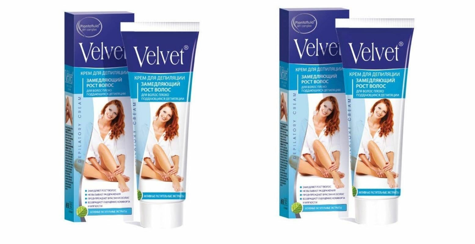 Velvet Крем для депиляции, замедляющий рост волос, Фруктовые кислоты, 100мл,2 штуки