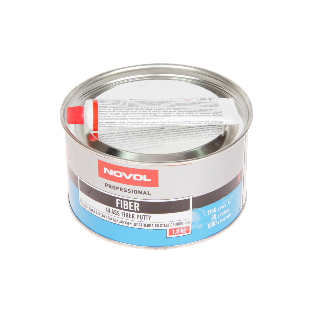 Шпатлевка со стекловолокном FIBER 1.8кг NOVOL