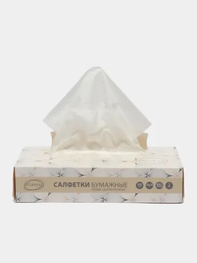 Салфетки бумажные в коробке 20х20 см, салфетки косметические, двухслойные, 10 упаковок по 100 штук