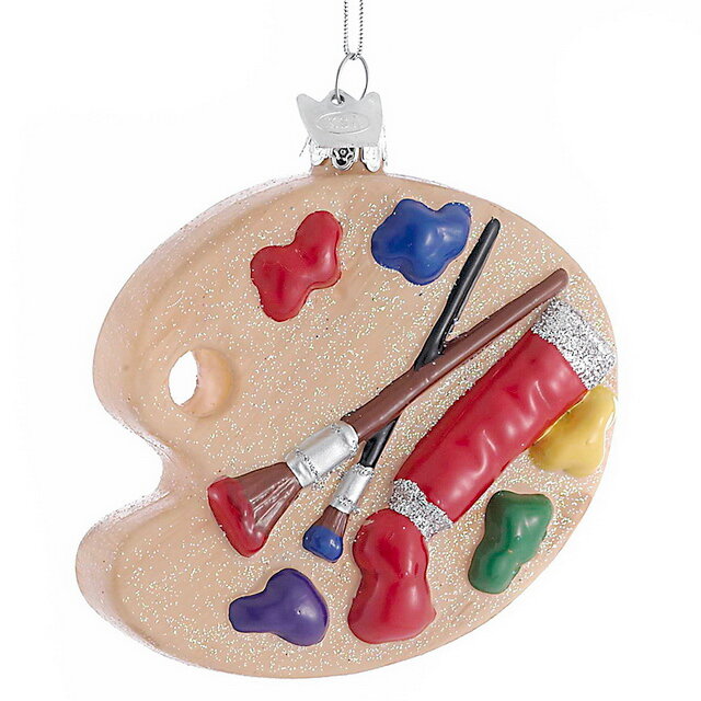 Стеклянная елочная игрушка Палитра Художника 8 см, Kurts Adler, NB1024