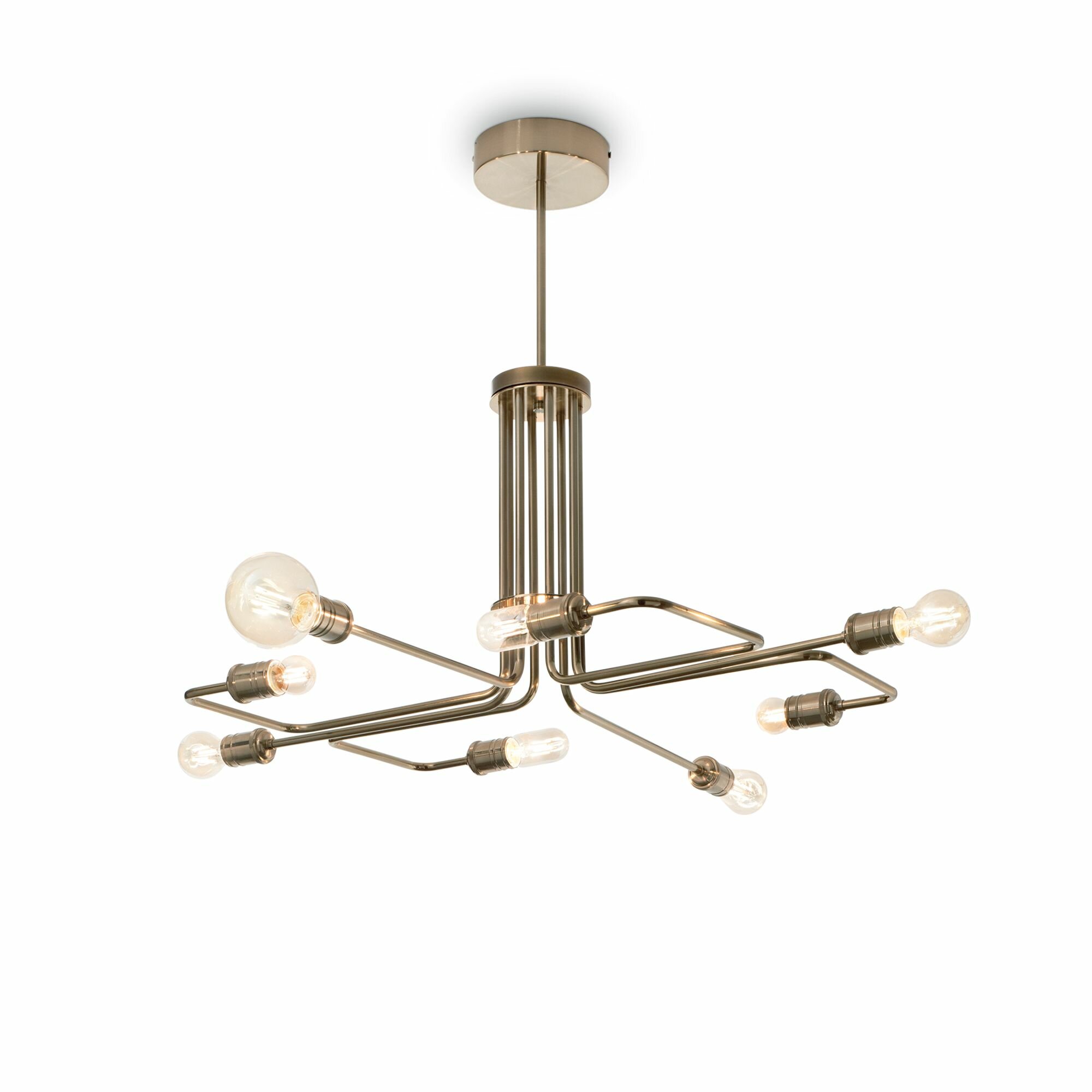 Люстра подвесная ideal lux Triumph SP8 макс.8х60Вт IP20 Е27 230В Латунь Металл Без лампы 160269.