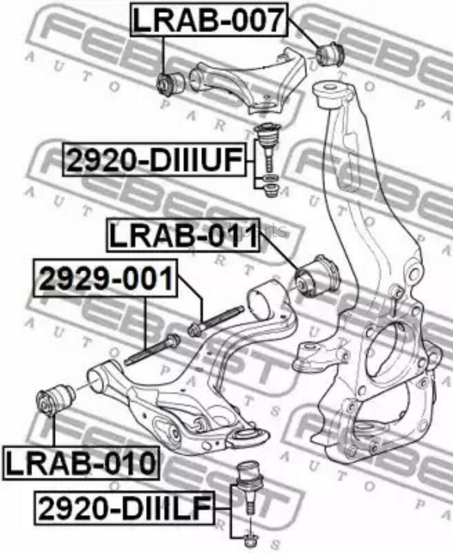 FEBEST 2929-001 болт С эксцентриком LAND ROVER 3/DISCOVERY 3 2005-2009