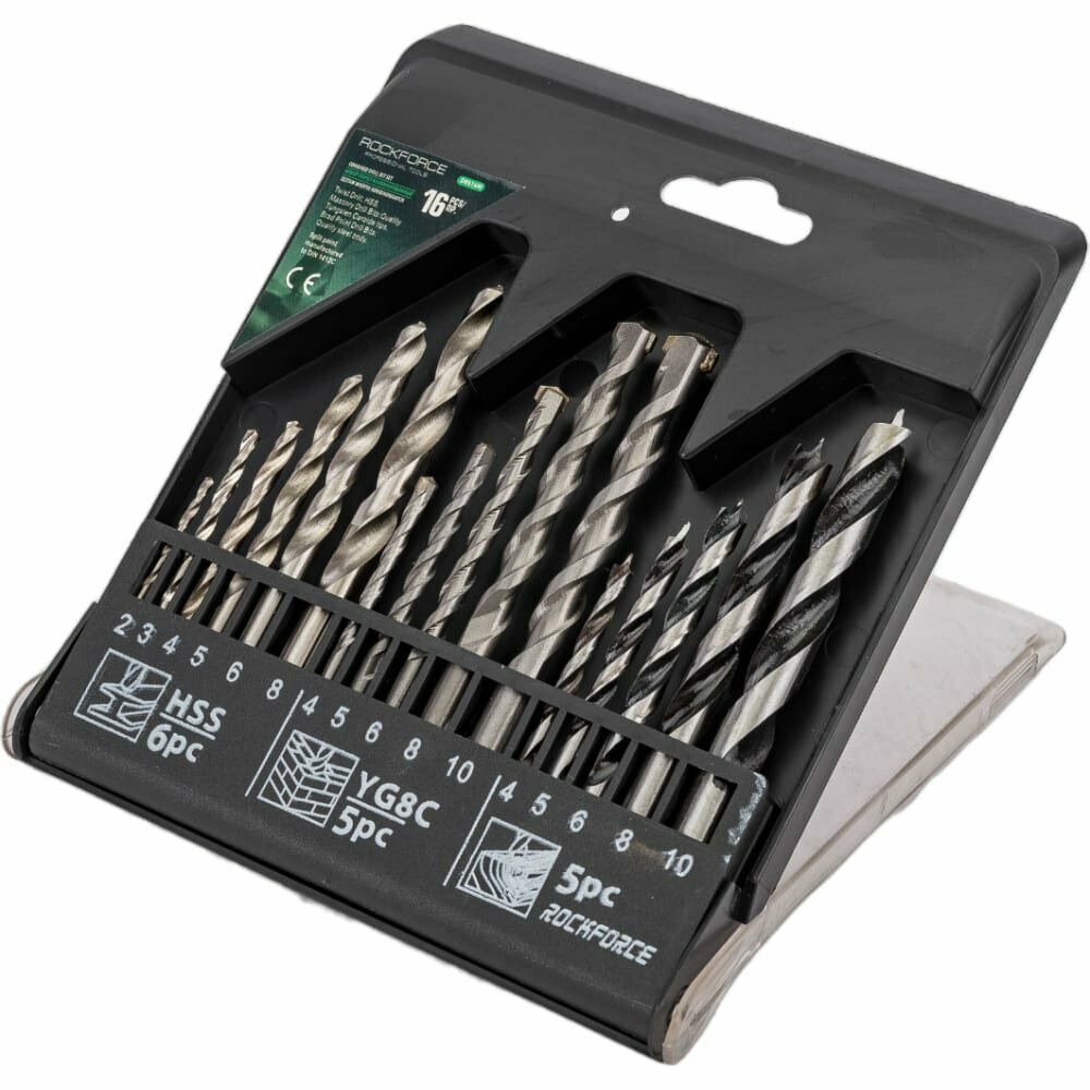 Набор сверел комбинированный 16 шт ROCKFORCE RF-DBS16M(29134)