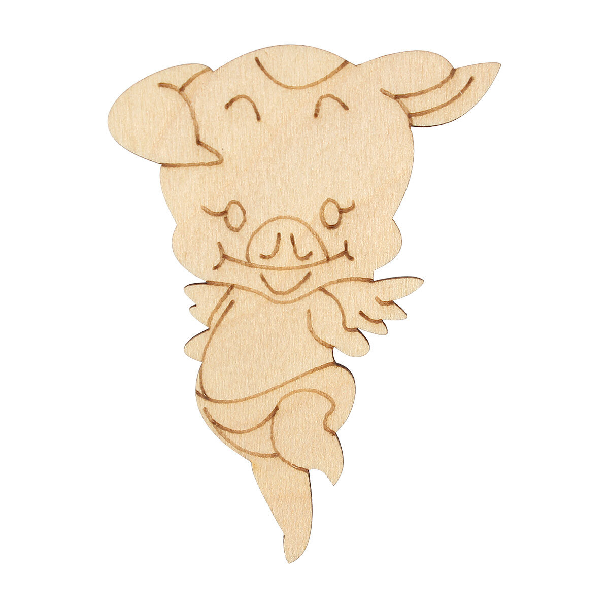 Заготовка деревянная для творчества 'Ангельская хрюша', 6,1*8*0,4 см, Astra&Craft