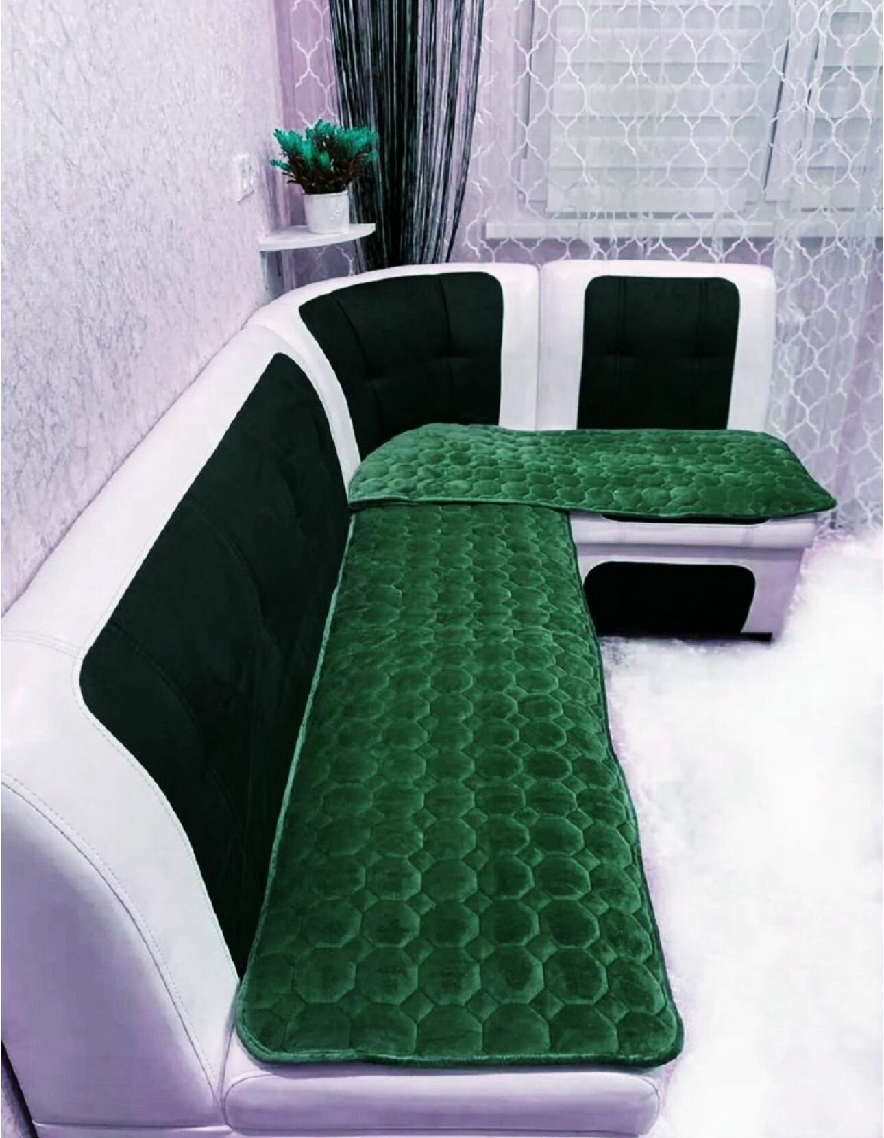 Покрывало на кухонный диван 50х150см, чехол на мебель, накидка на кухонный угловой диван