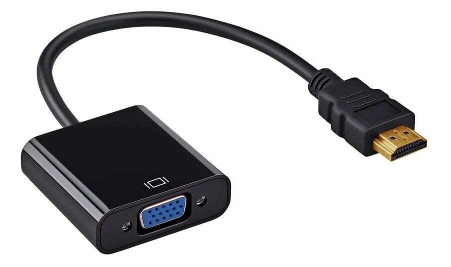 Переходник Buro HDMI-M-VGA-F HDMI m - > VGA f, 0.1 метра, черный 1478159
