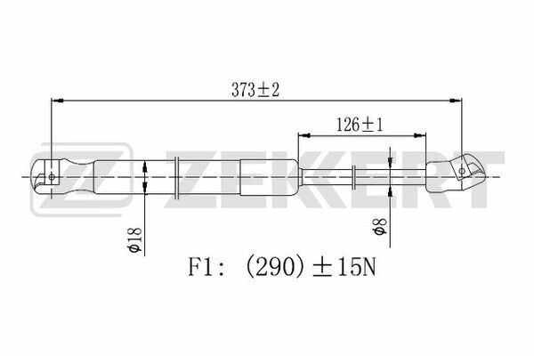 Амортизатор капота FX 35 (S50) 03-, FX 45 (S50, S51) 03- Zekkert