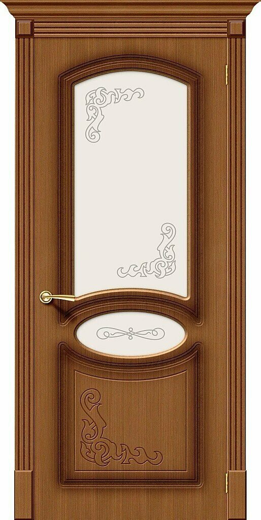 Дверь Азалия / Цвет Ф-11 (Орех) / Стекло Худ. / Двери Браво