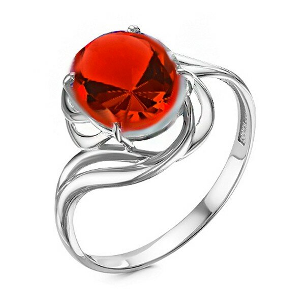 Кольцо тонкое, широкое JEWELIN, серебро, 925 проба, родирование, кристалл
