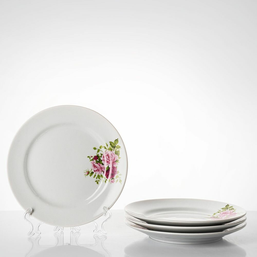 Набор фарфоровых тарелок мелких 175мм."Маркиза"ф. Идиллия 4 шт, Добрушский фарфоровый завод