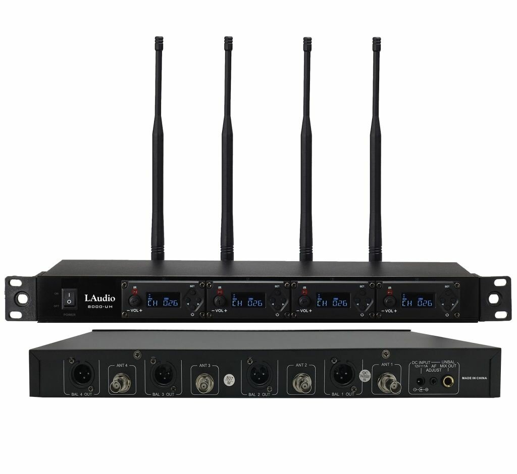 8000-UH Беспроводная конференц-система, 4 ручных микрофона, LAudio