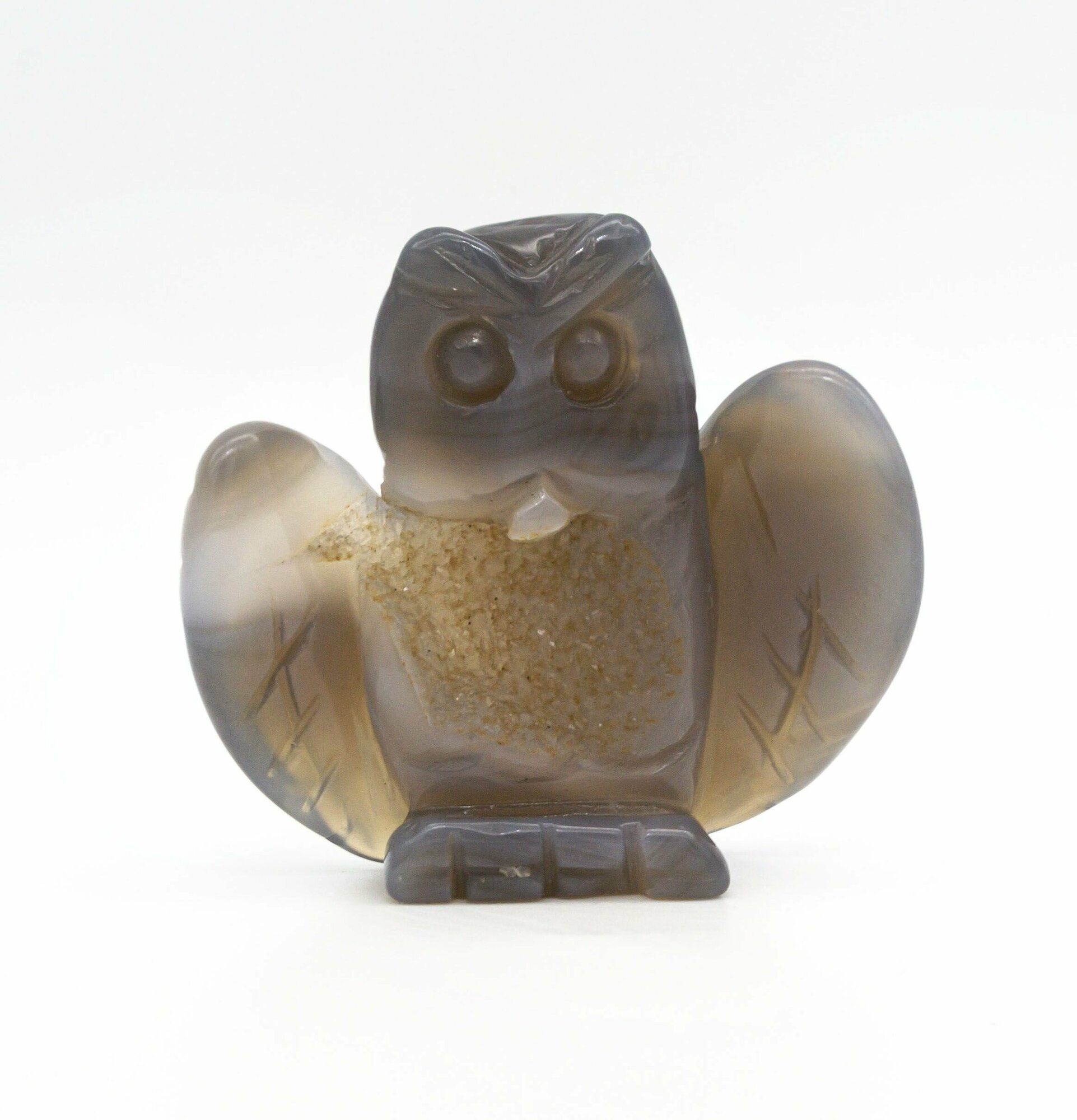 Статуэтка совы из агата (жеода) 20