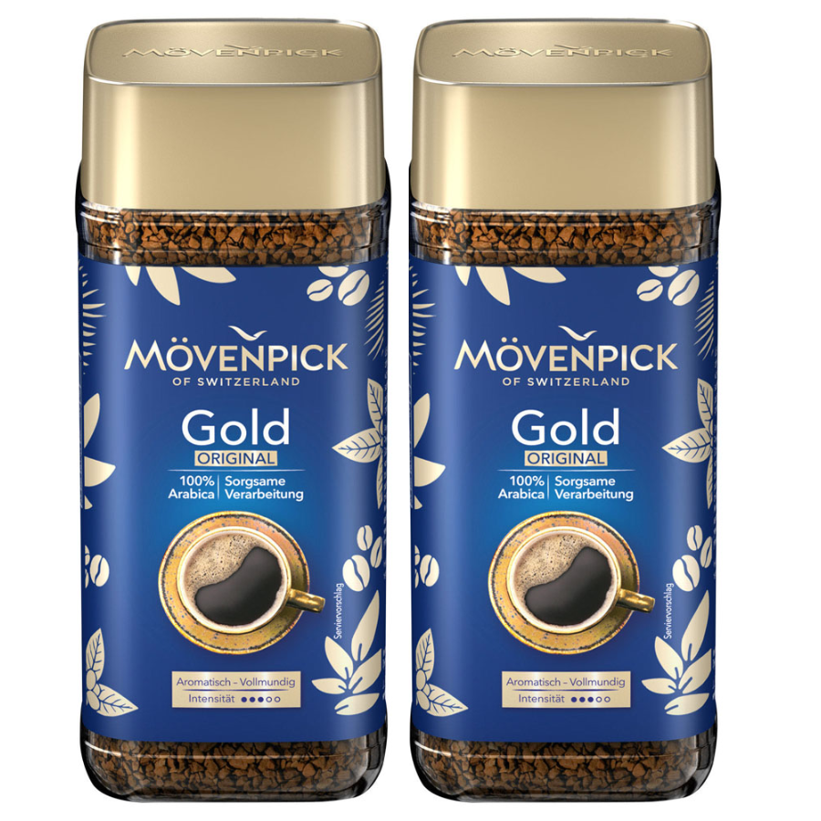 Кофе растворимый сублимированный Movenpick 100 грамм в стеклянной банке, 2 штуки