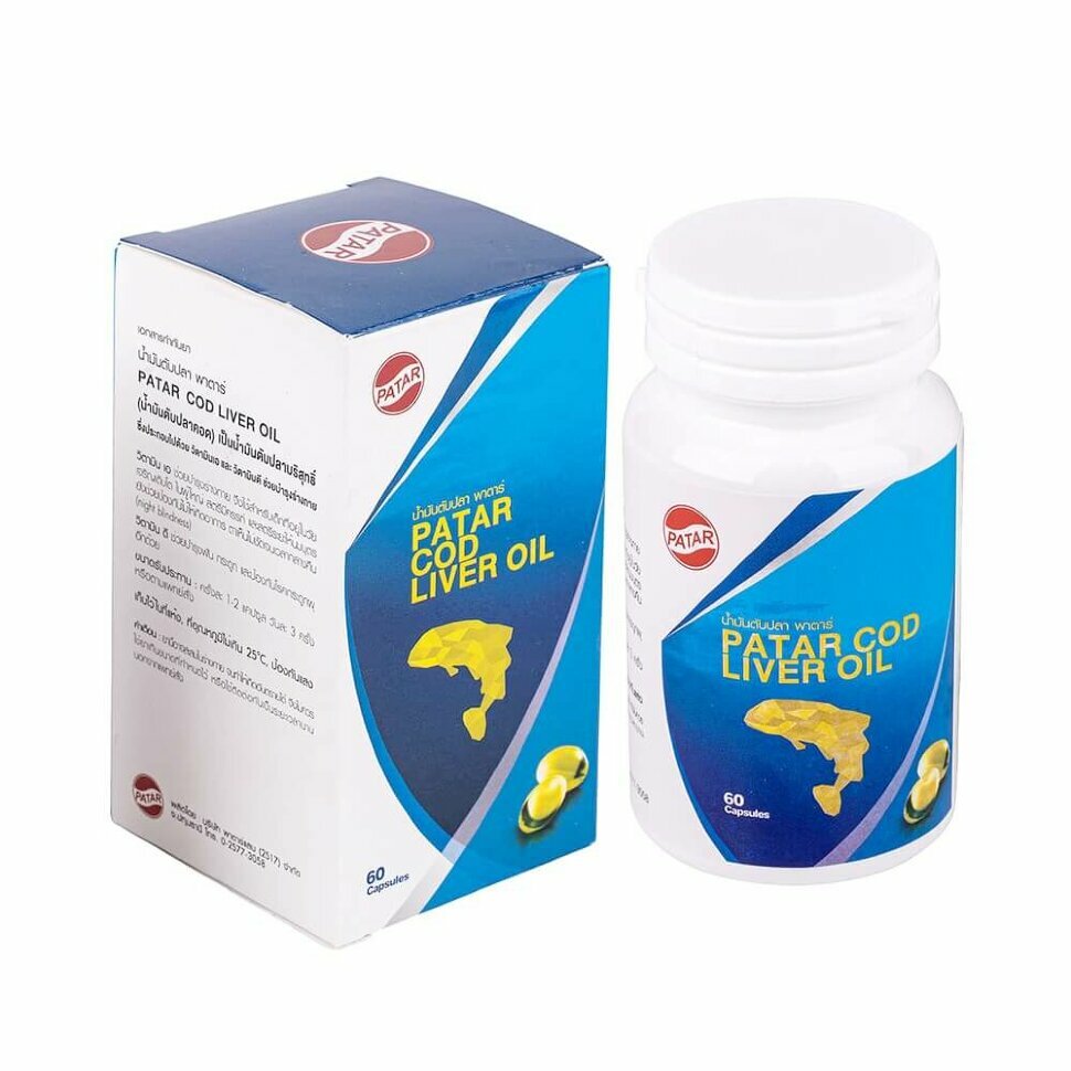 Patar Cod Liver Oil (масло печени трески), 60 капсул