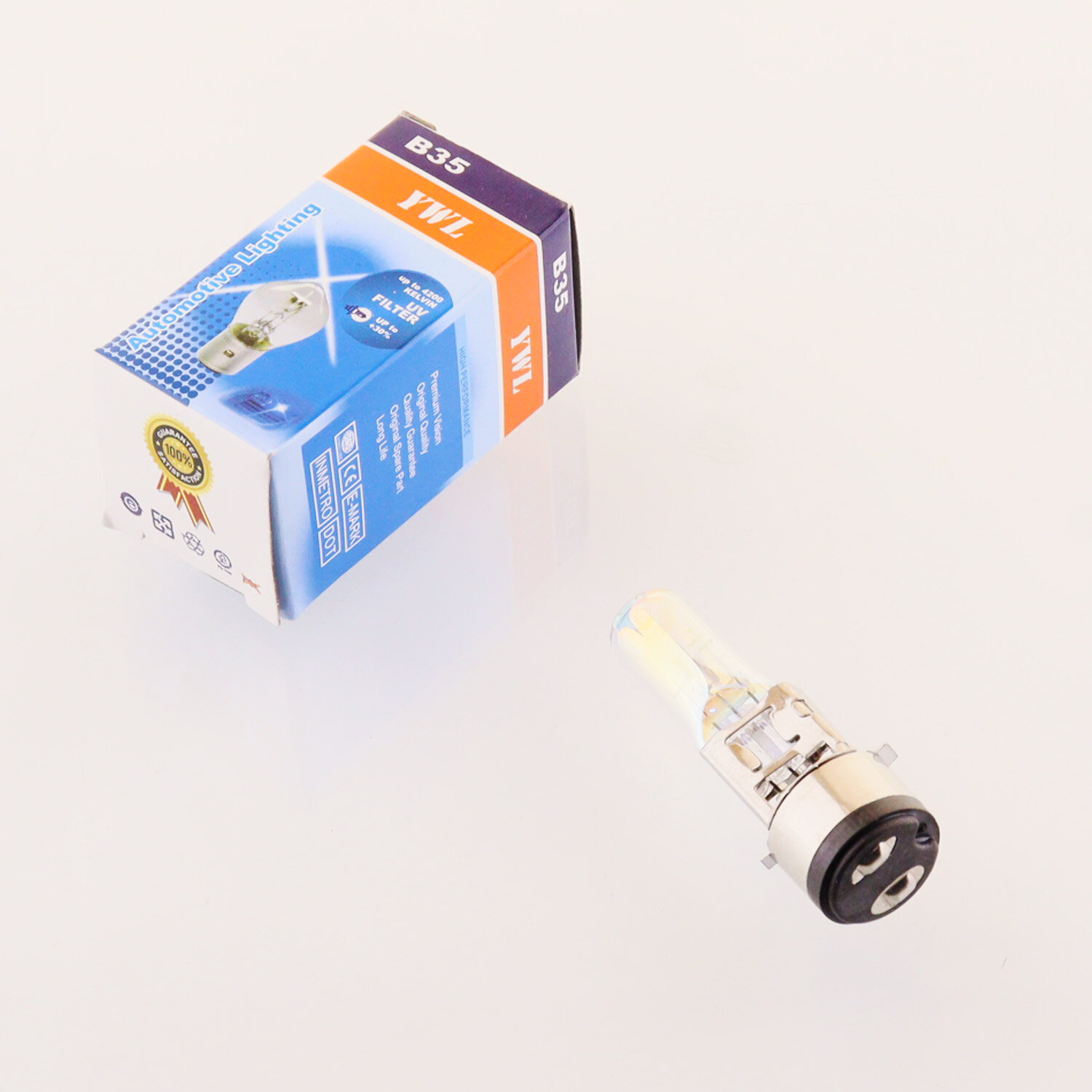 Лампа BA20D (2 уса) 12V 50W/50W (хамелеон радужный) "YWL"