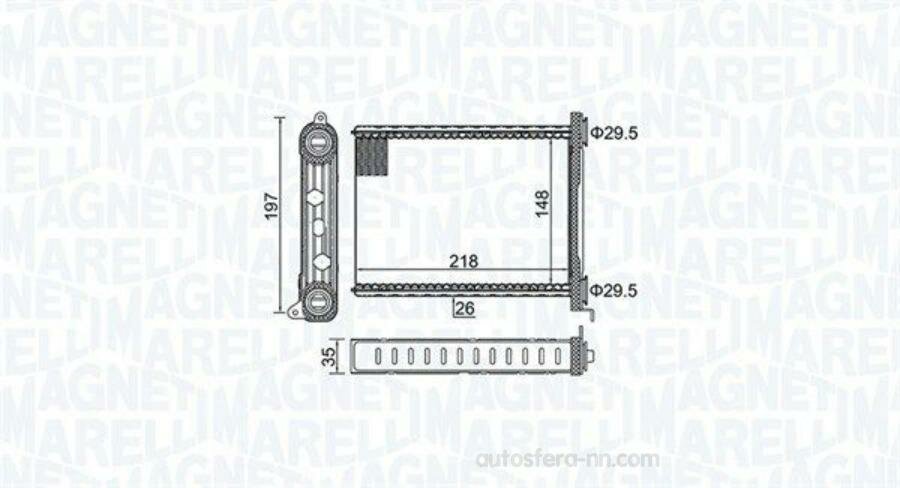 MAGNETI MARELLI 350218464000 Радиатор печки