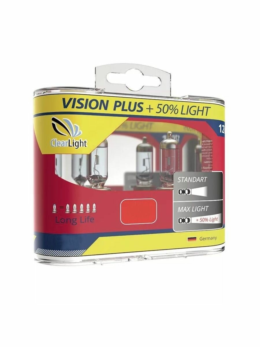 Галогеновые лампы H9 Clearlight VisionPlusLight 12V 65W 2 шт