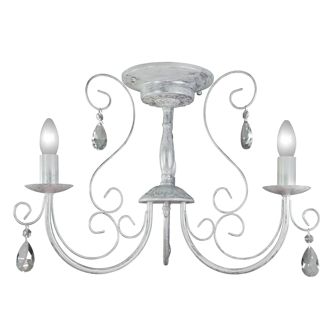 Люстра потолочная 3 ламп свечи белая Петрасвет Россия S1212-3