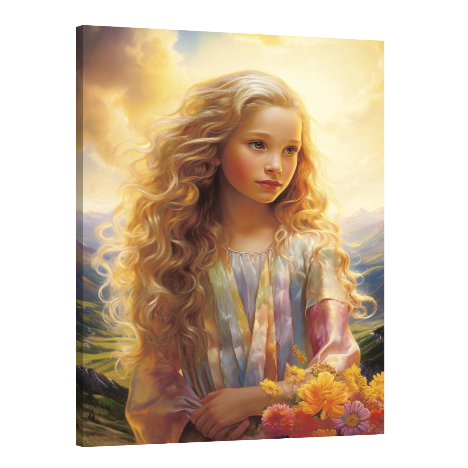 Интерьерная картина 50х70 "Маленькая девочка и ее сны"