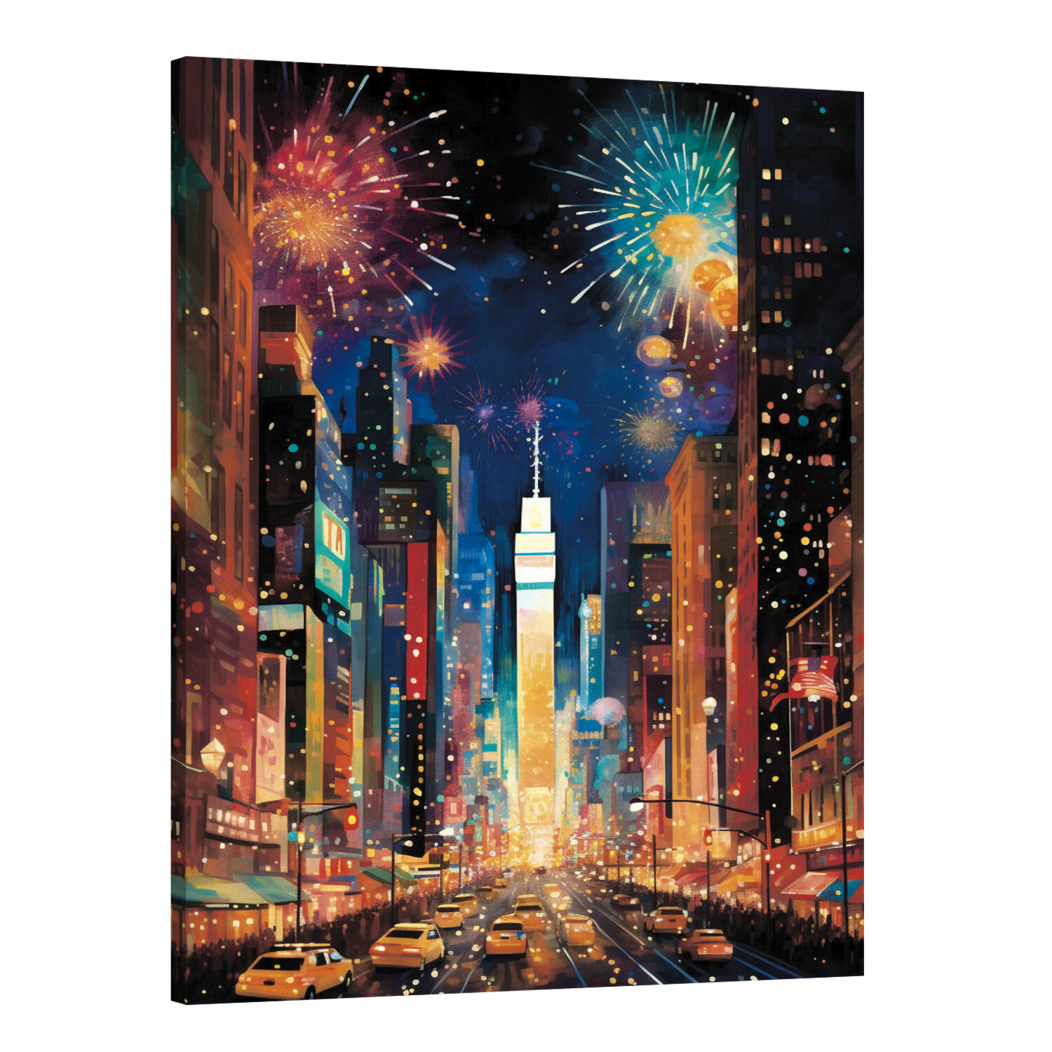 Интерьерная картина 50х70 "Салют над городом"