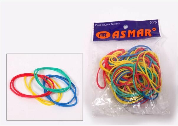 Резинка для банкнот цветная 50г d-60мм NEW