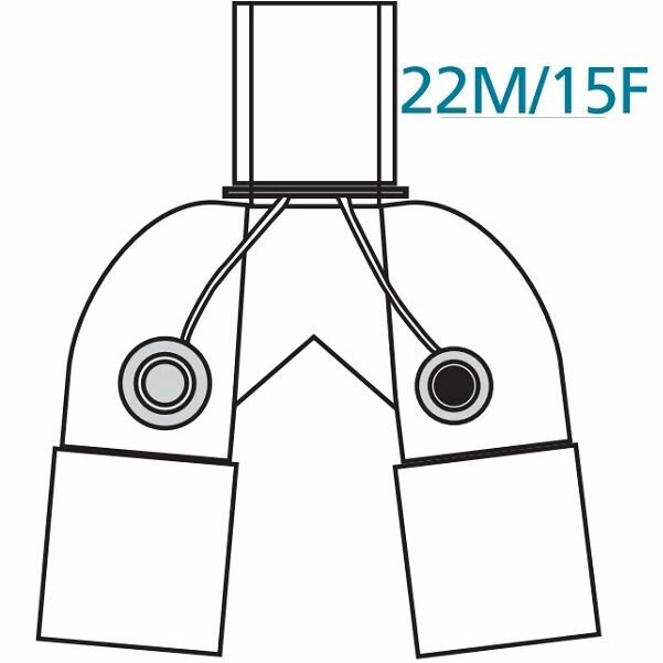 10шт Коннектор Y-образный с портом для ИВЛ переходник для дыхательного контура