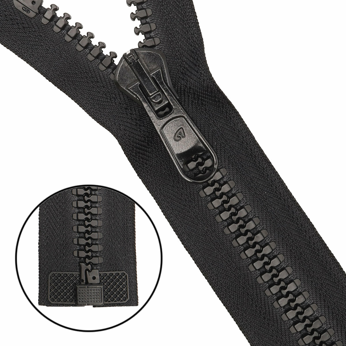 Молния разъемная 80 см тракторная, 1 замок, 5 шт, Тип 8 (2458) ARTA (077 черный)