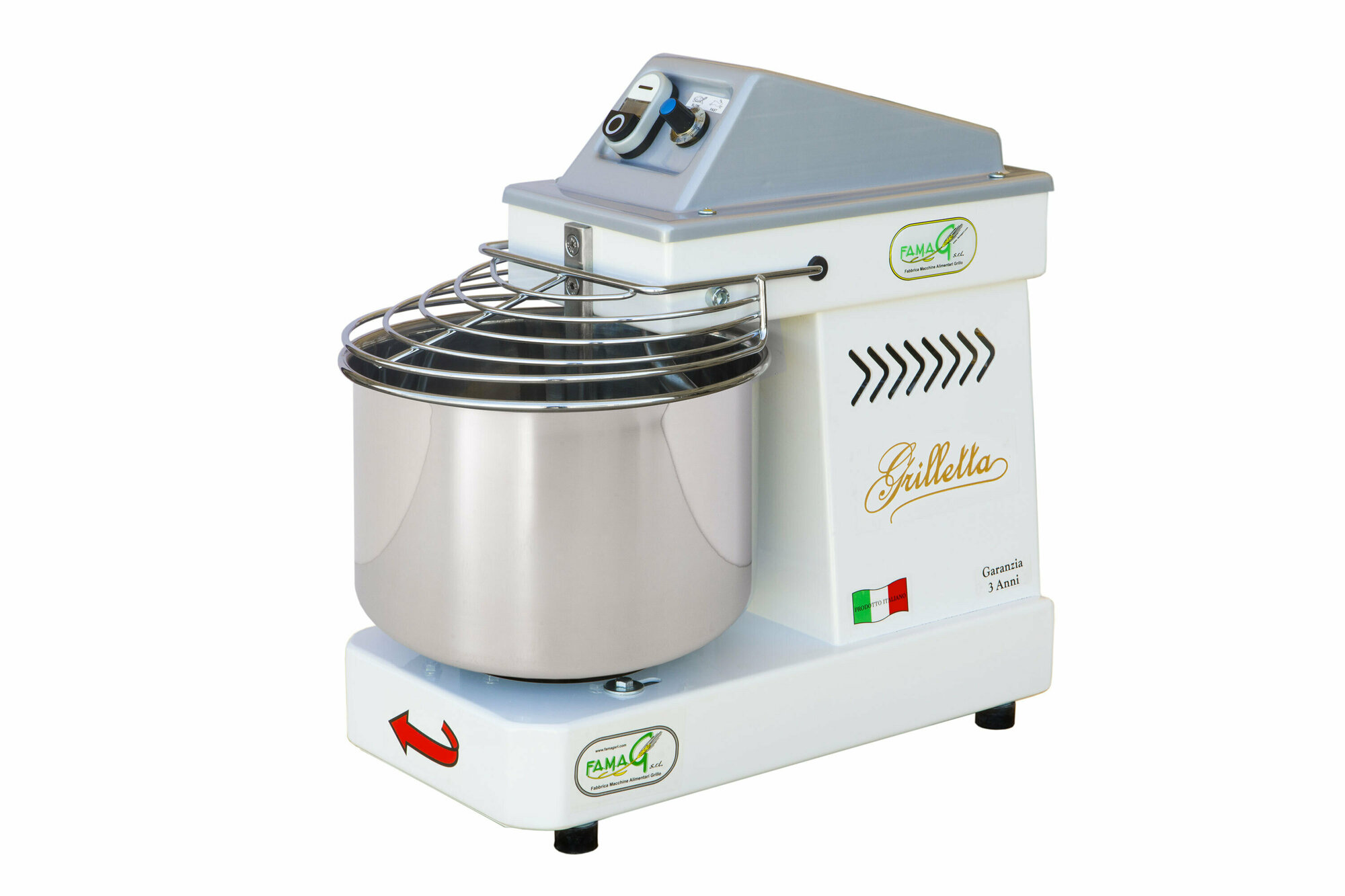 Спиральный миксер Famag Grilletta 5кг. 10скоростей, тестомес для крутого теста, с высоким содержанием влаги 75%, 370Вт Италия