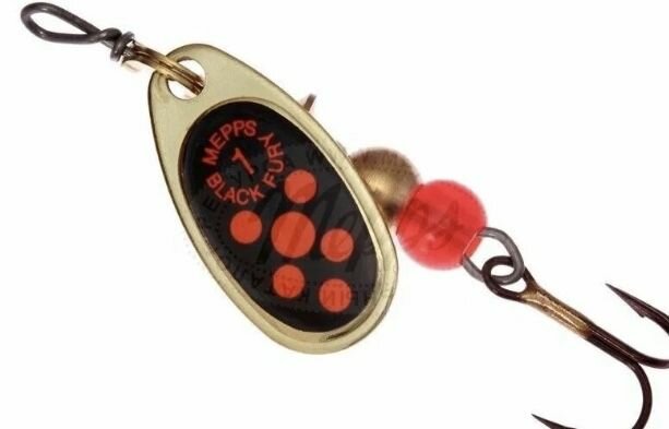 Блесна Mepps Comet Black Fury N1; (цвет Серебро, внешняя сторона-оранжевая)