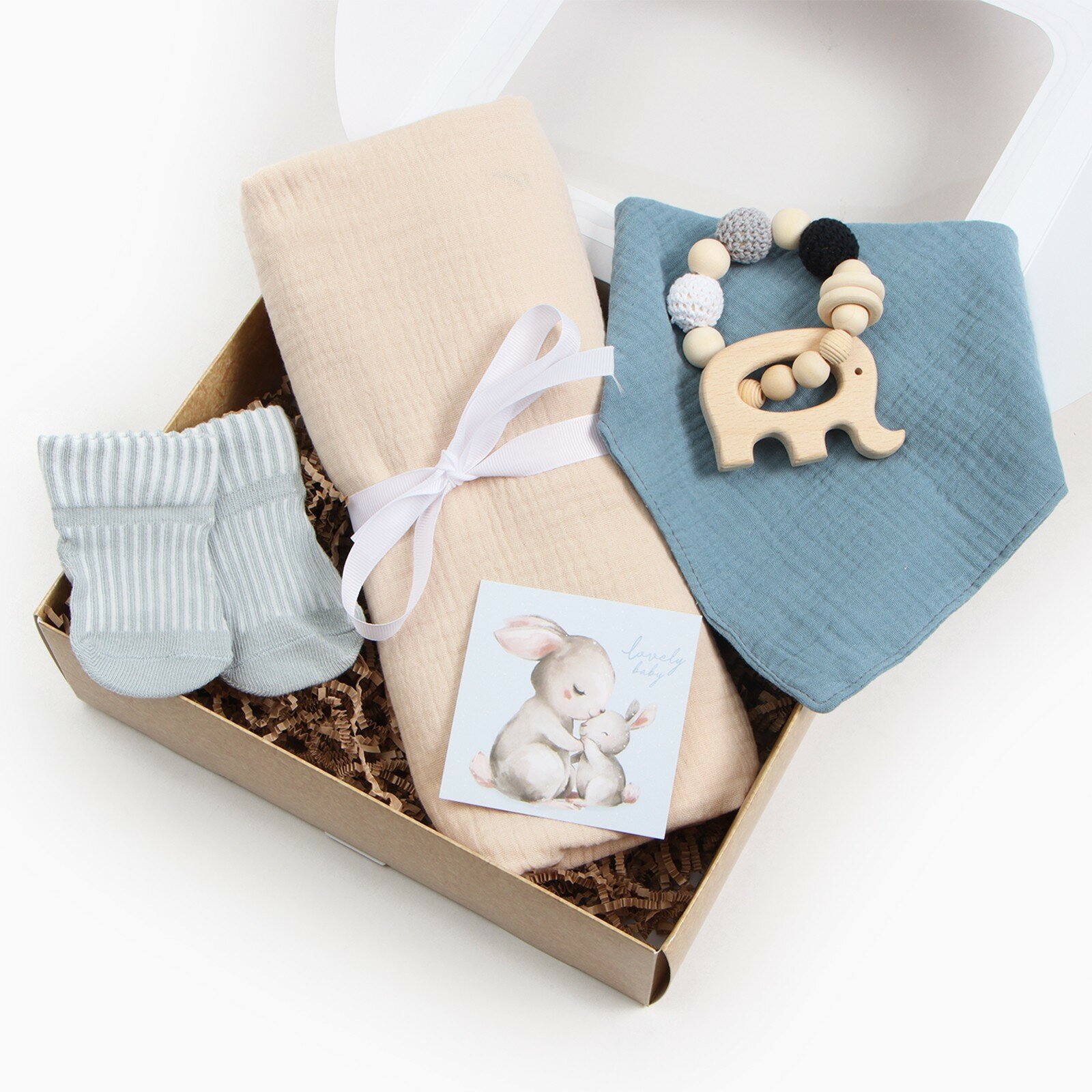 Подарочный набор Крошка Я «Lovely baby», пелёнка 100×130 см и аксессуары