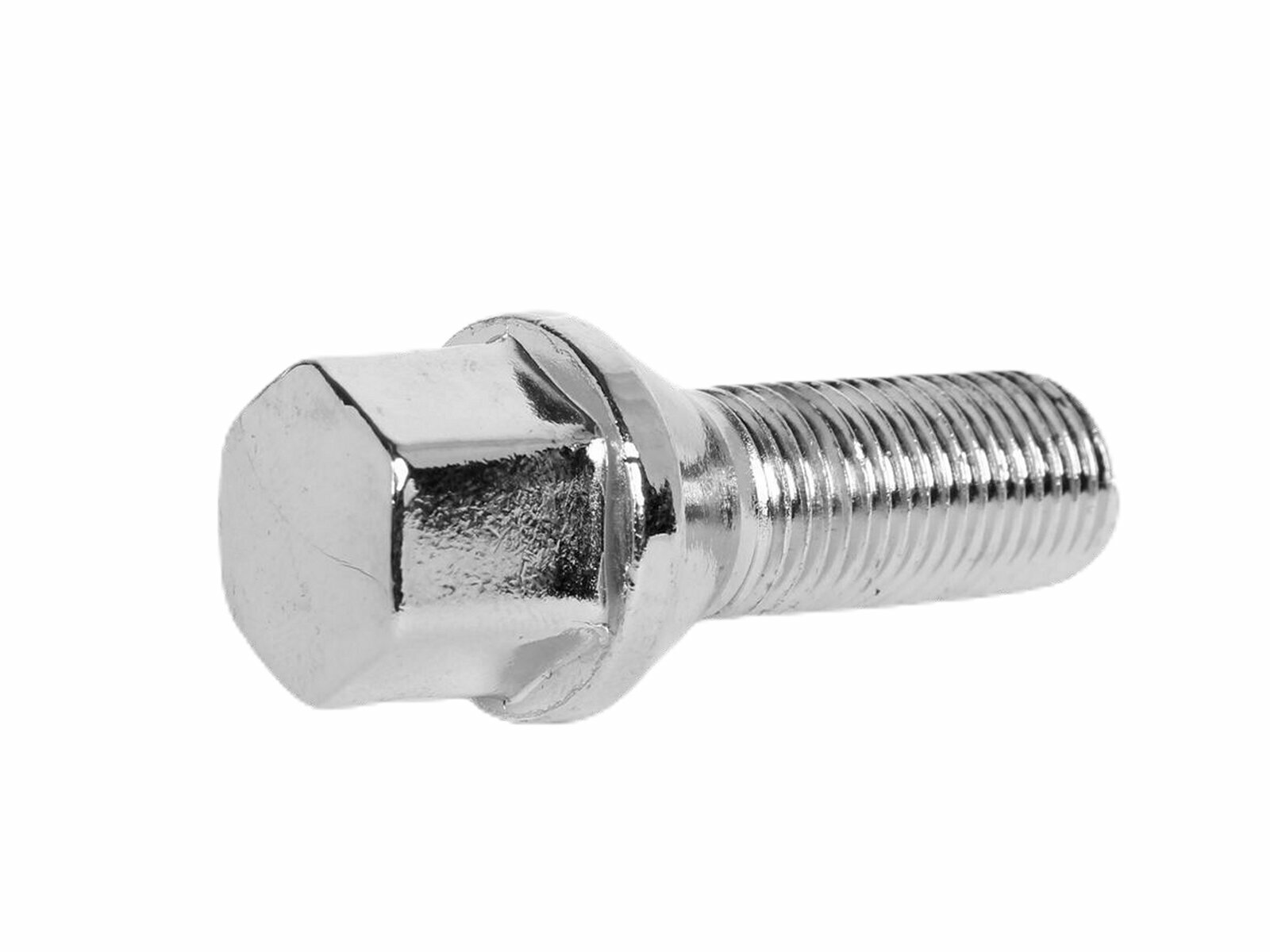 Болт колеса М14x1.5M с юбкой, хромированный, для легковых авто, 1 шт.