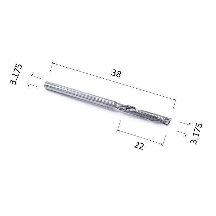 Фреза DJTOL A1LXD3.22 спиральная однозаходная стружка вниз (по акрилу (оргстеклу), дереву, композиту (АКП))
