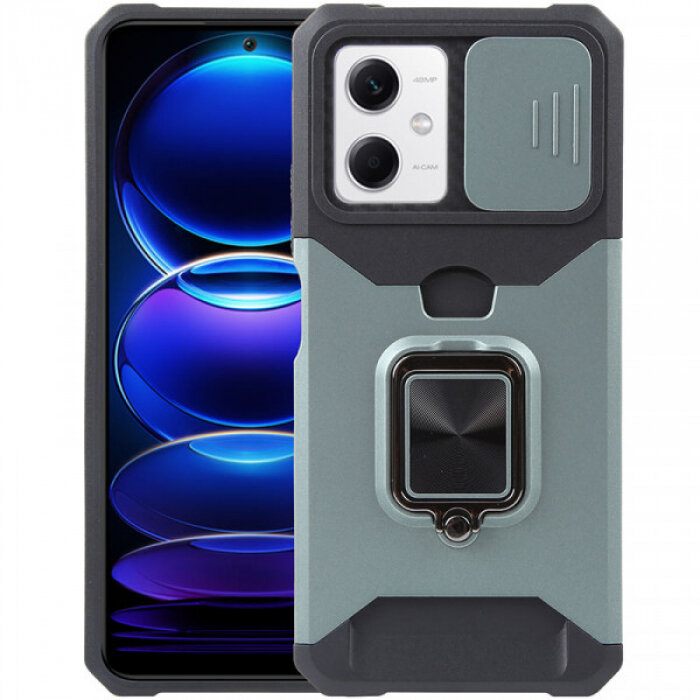 Multi Case Чехол с кольцом, отделением для карты и шторкой камеры для Xiaomi Redmi Note 12 5G / Poco X5 5G
