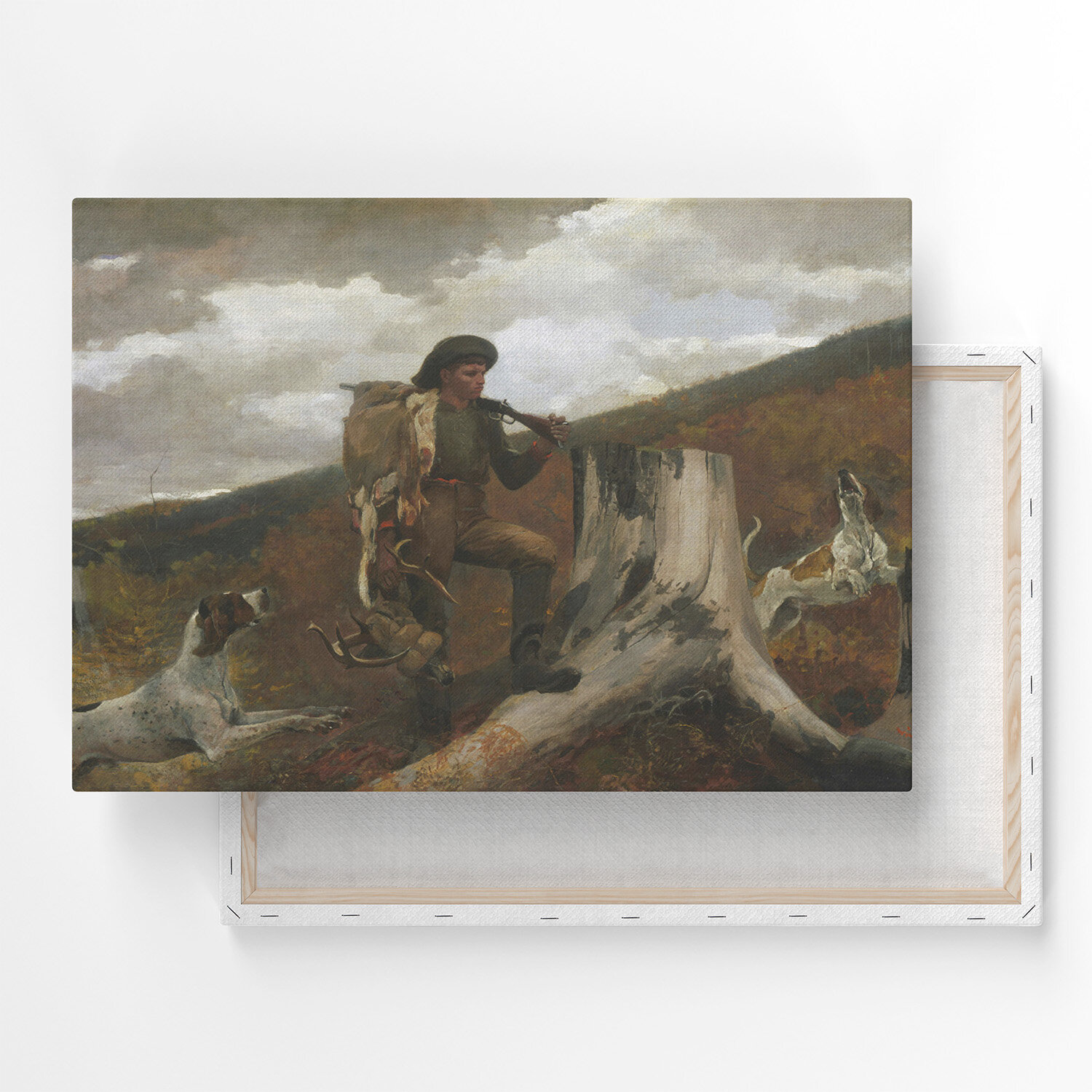 Картина на холсте, репродукция / Уинслоу Хомер - A Huntsman and Dogs / Размер 80 x 106 см