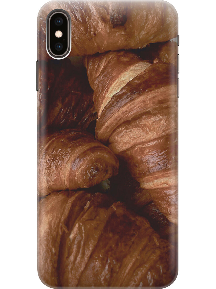 Силиконовый чехол на Apple iPhone XS Max / Эпл Айфон Икс Эс Макс с рисунком "Круассаны"