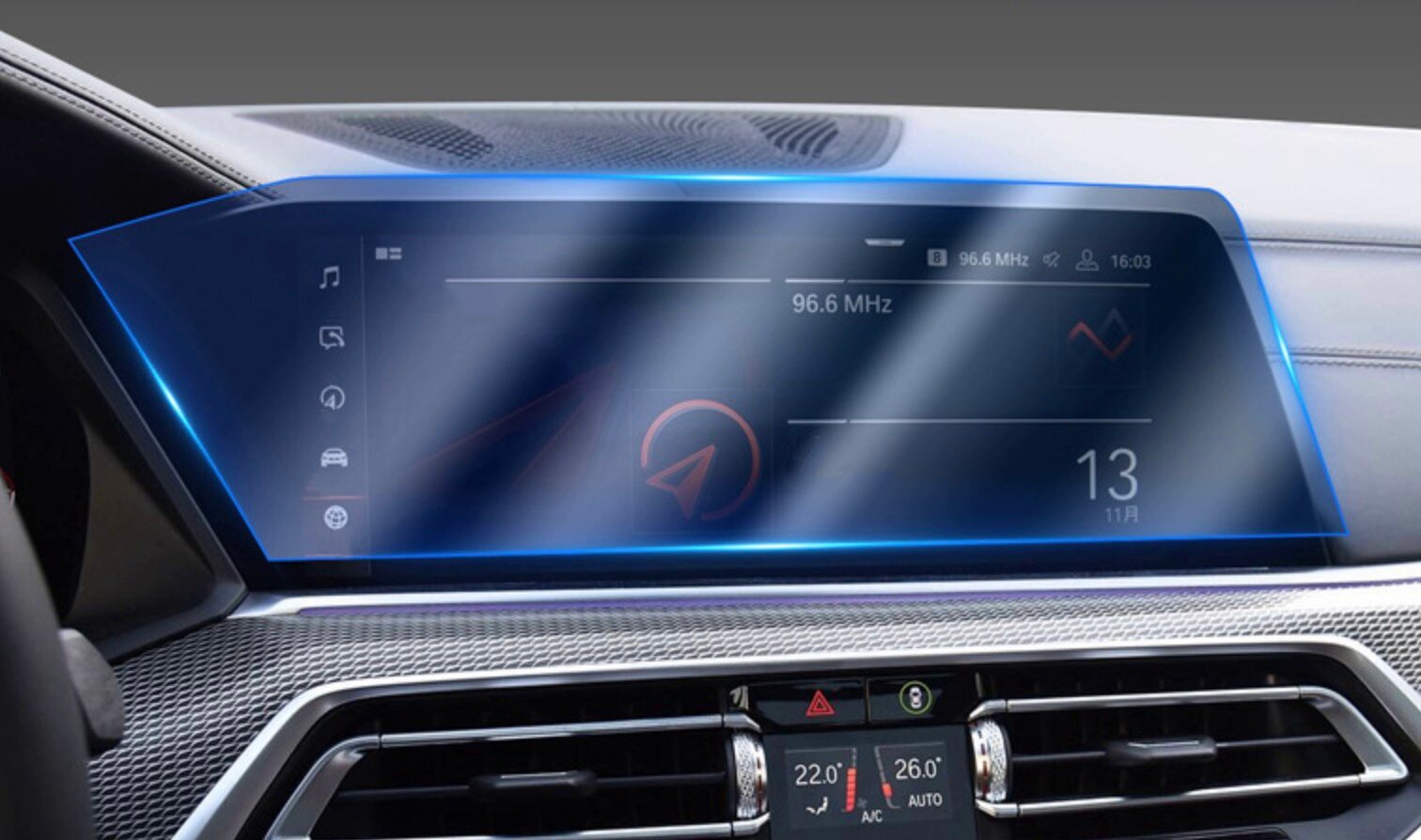 Прозрачная защитная пленка MyPads M-156386 в салон автомобиля BMW Х6 I (G07) 2018 2019 2020 года внедорожник БМВ для экрана дисплея мультимедии