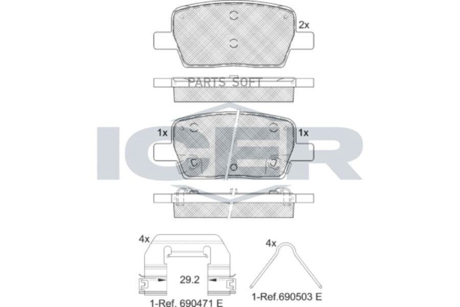 ICER 182278 Колодки торм. дисковые Chevrolet Comaro 2015- ()