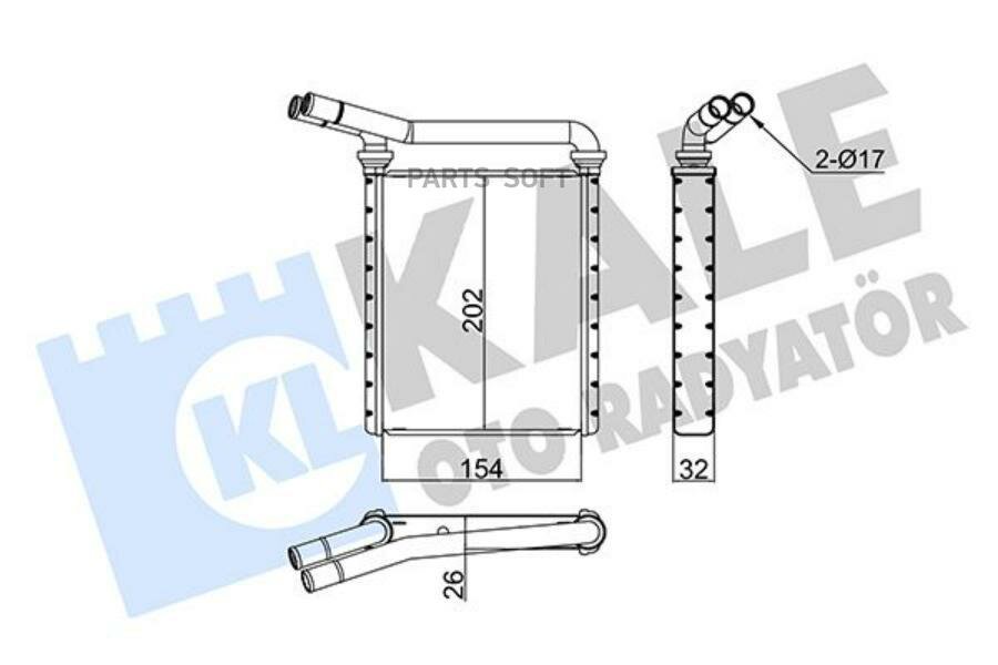 KALE 355115 Радиатор отопителя для а/м Toyota Corolla (07-) Auris (09-) Avensis (09-) RAV 4 (13-) паяный ()