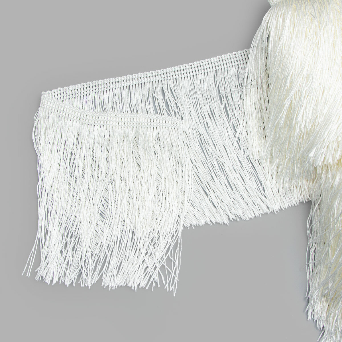 Бахрома для штор, текстиля, шитья, 12 см*25 м, нитяная, молочная, Айрис