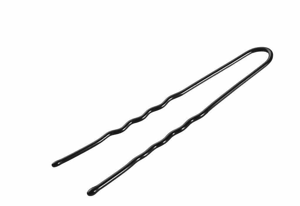 Шпильки для волос Ставвер Карбон черные волнистые 45мм 500 грамм