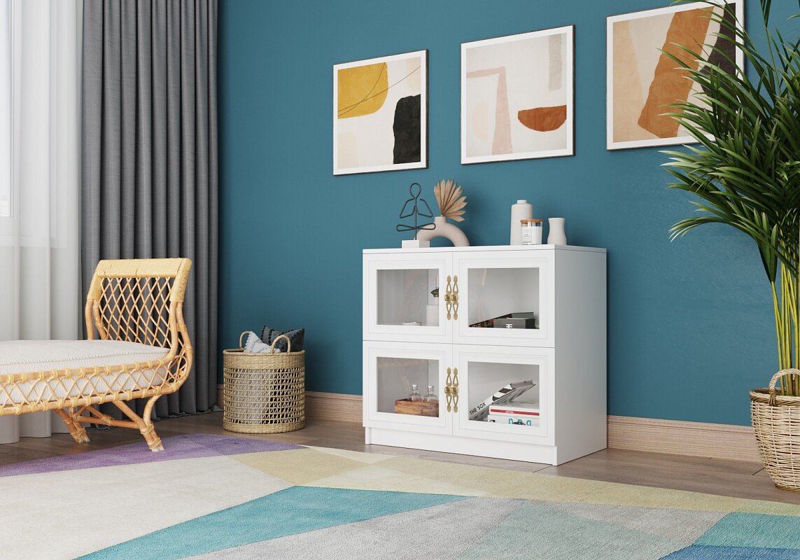 Комод МебельЛэнд24 Карлос - 017 Белый 80x45x75