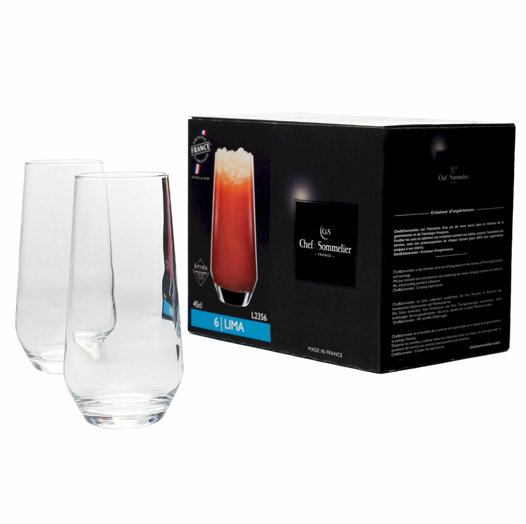 Бокал хайбол для воды и коктейлей Chef&Sommelier Lima 450 мл. / 6 шт.