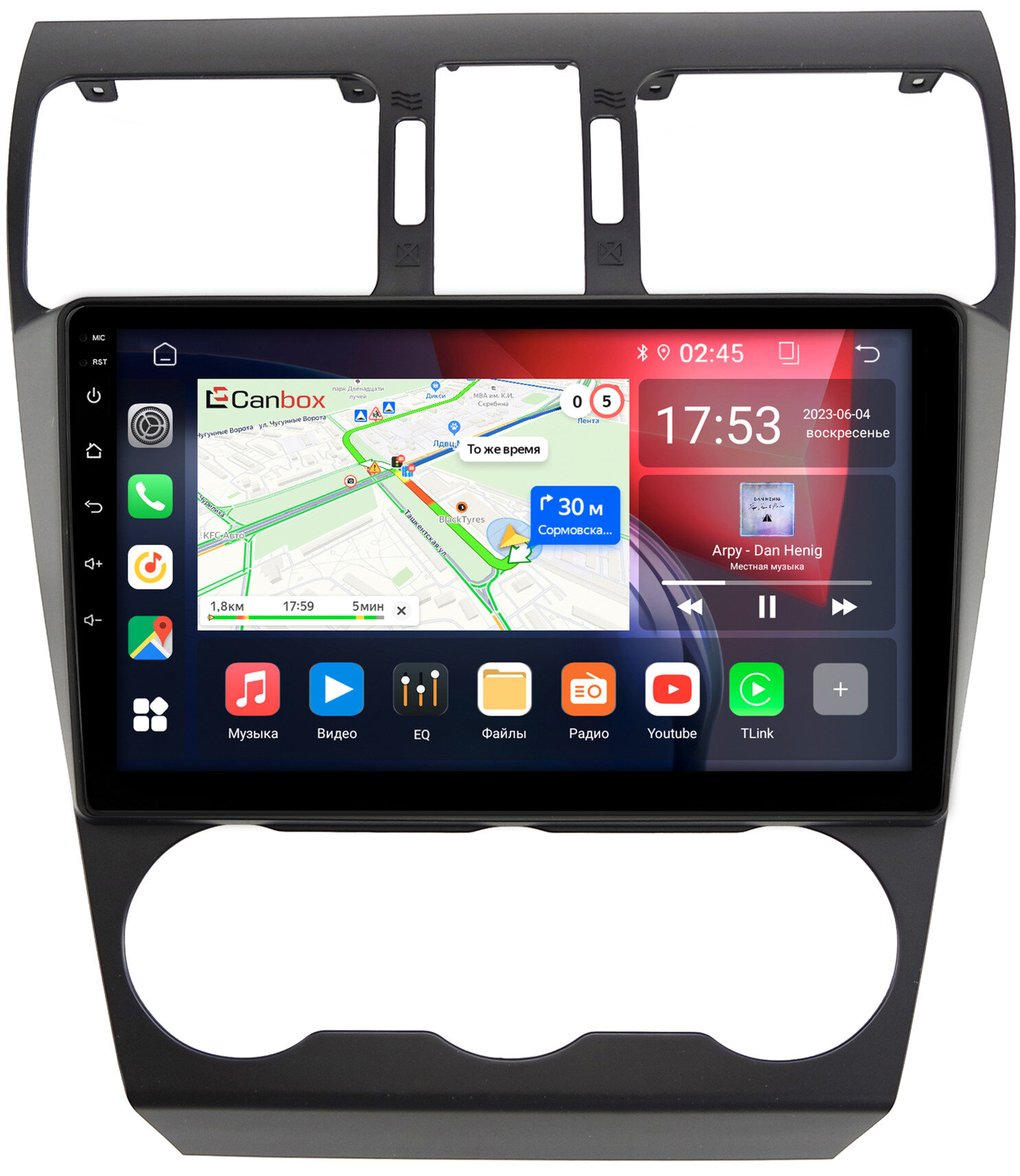 Штатная магнитола Subaru Forester 4 2015-2018, XV, Crosstrek 2015-2017, WRX 2016-2021 Canbox RS9-9036 1.5/32 Android 10 (IPS, DSP, CarPlay)