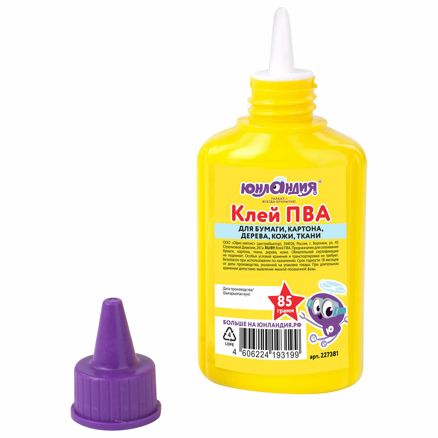Упаковка 30 шт. Клей ПВА юнландия (бумага, картон, дерево), 85 г, 227381