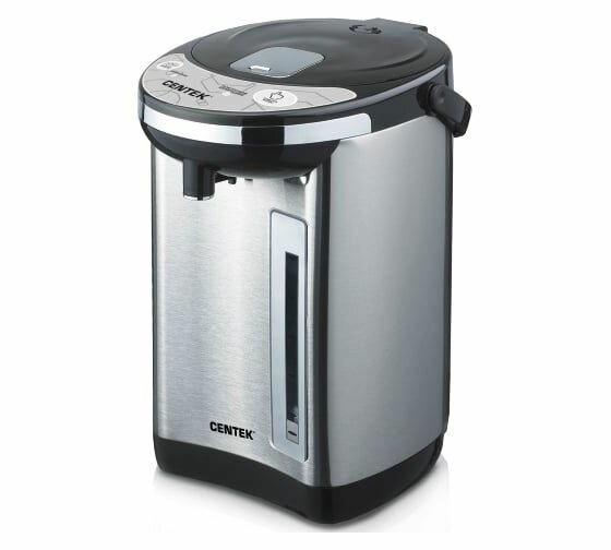 Термопот Centek CT-1084 сталь, 6.0 л, 800 Вт, 2 способа подачи, повторное кипячение, двойная защита