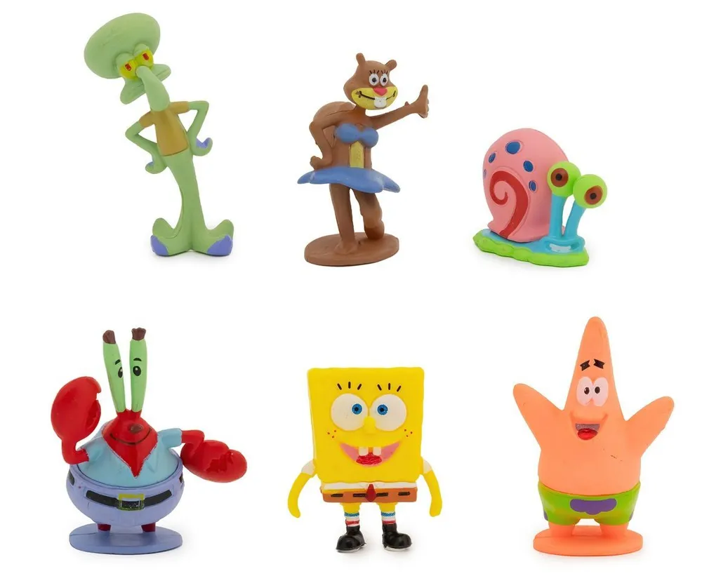 Набор фигурок Губка Боб Спанчбоб Сквидвард, Юджин Крабс, Юджин Крабс, Гэри / SpongeBob 6шт (3-5см)