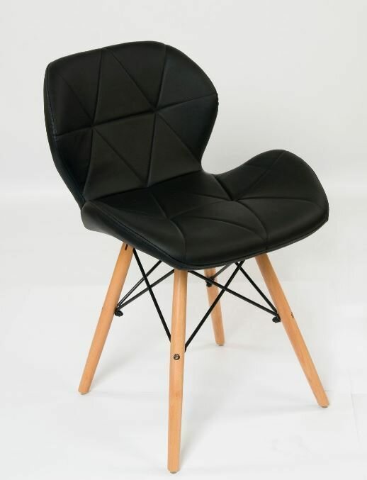 Стул Invar Red Black черный, экокожа, дерево, мягкое сиденье, без подлокотников